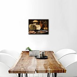 Floris Claesz. van Dijck Still Life with Cheeses, Almonds and Pretzels